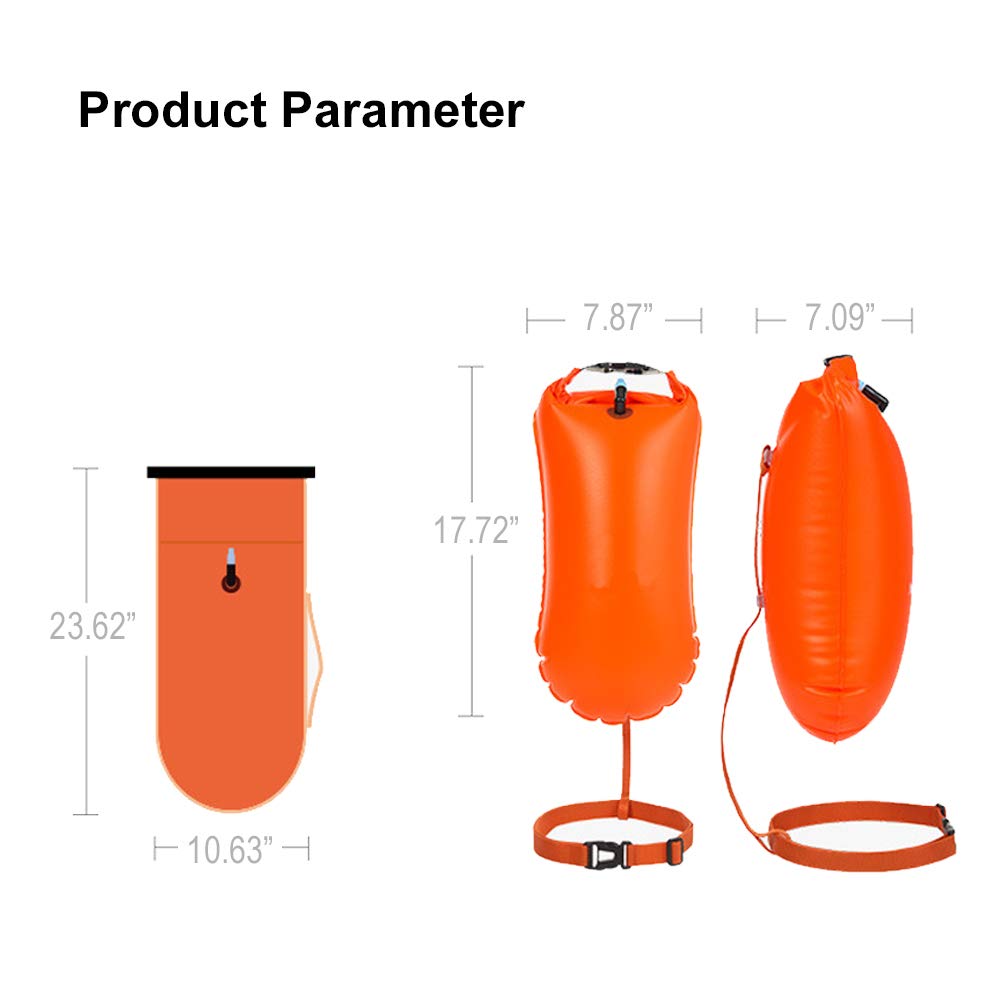 Swim Buoy Waterproof Storage Space,Can Put Things Like Phones in it,Life Saving Tool for Open Water Swimmers,Auxiliary Swimming,Spare Emergency Rescue Bubbles
