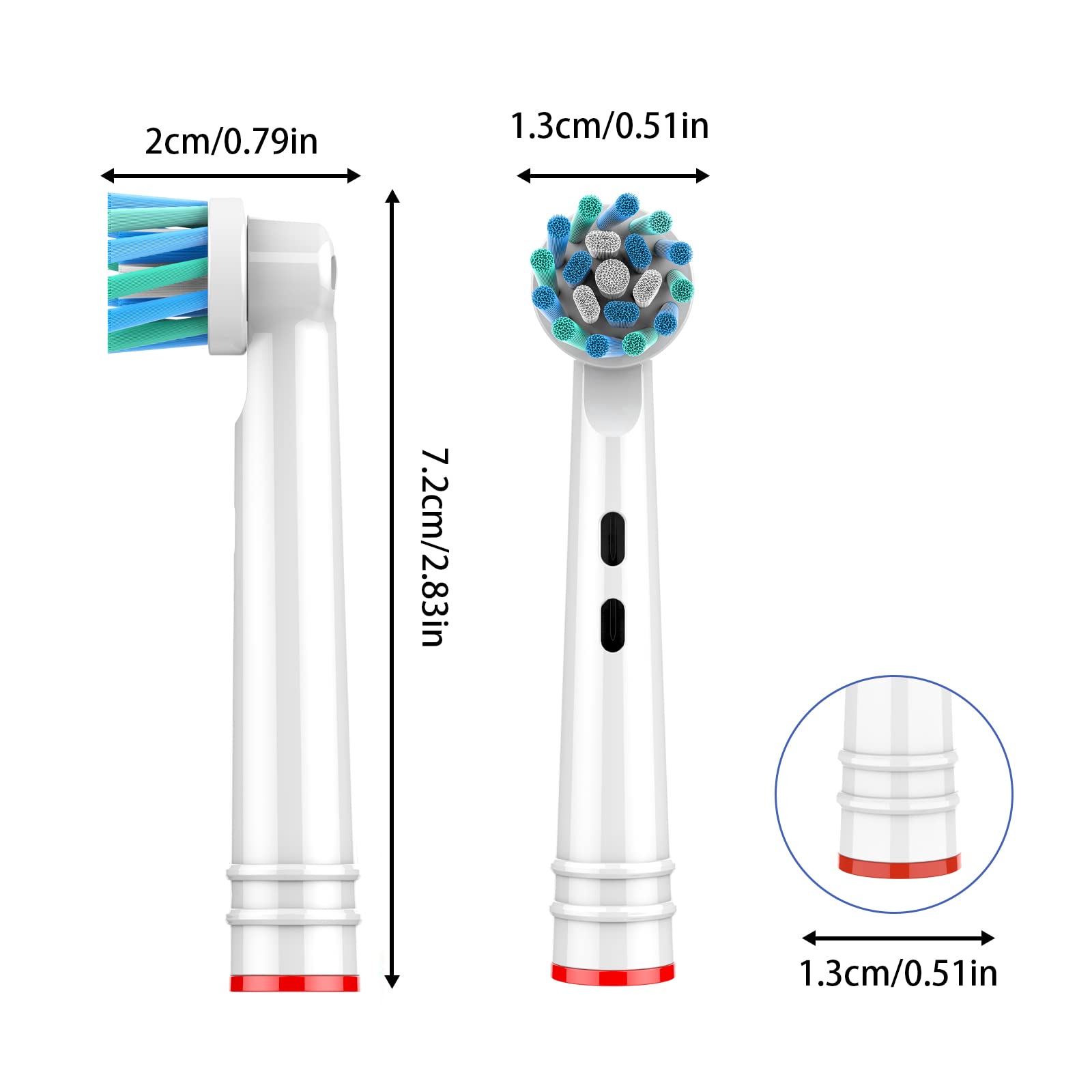THISONG Across Action Electric Toothbrush Heads, 12pcs Soft Bristles Replacement, Compatible with Oral B