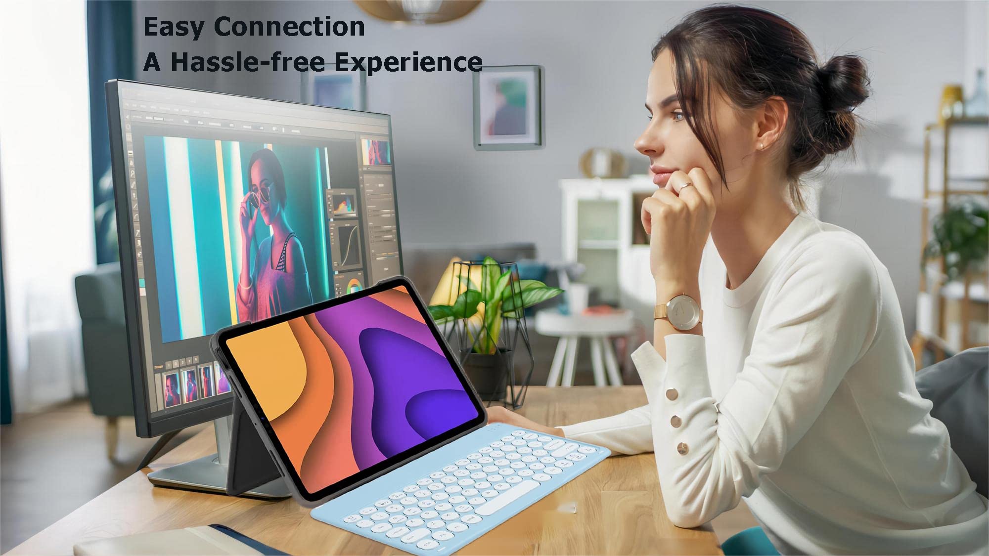 Wireless Bluetooth Keyboard and Mouse Combo Portable Mini Small Slim Compact Typewriter Ergonomic Travel Bluetooth Keyboard Mouse for iPhone iPad Mac Macbook Pro Laptop Android Phone Samsung Tablet
