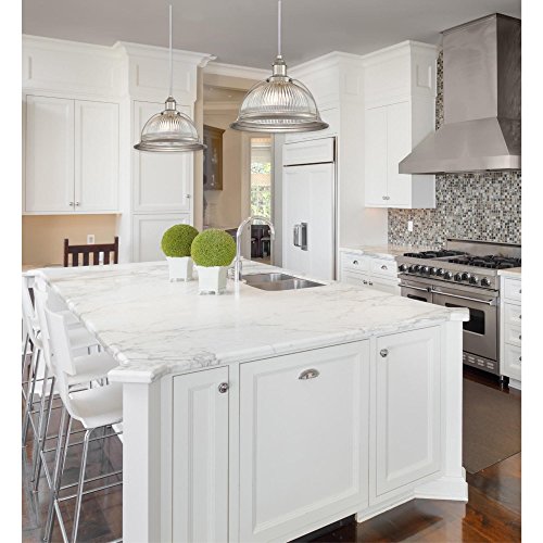 Westinghouse 6338700 One-Light Indoor Pendant, Brushed Nickel Finish with Clear Ribbed Glass