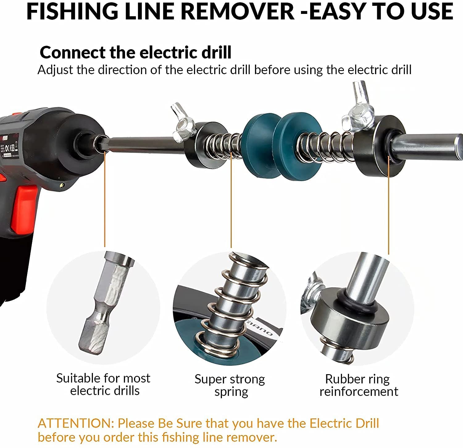 THKFISH Fishing Line Spooler Fishing Line Winder Spooler Fishing Accessories Adjustable Stable Portable Fishing Line Spooler with Clamp B-Long Line Spooler + C-Line Remover