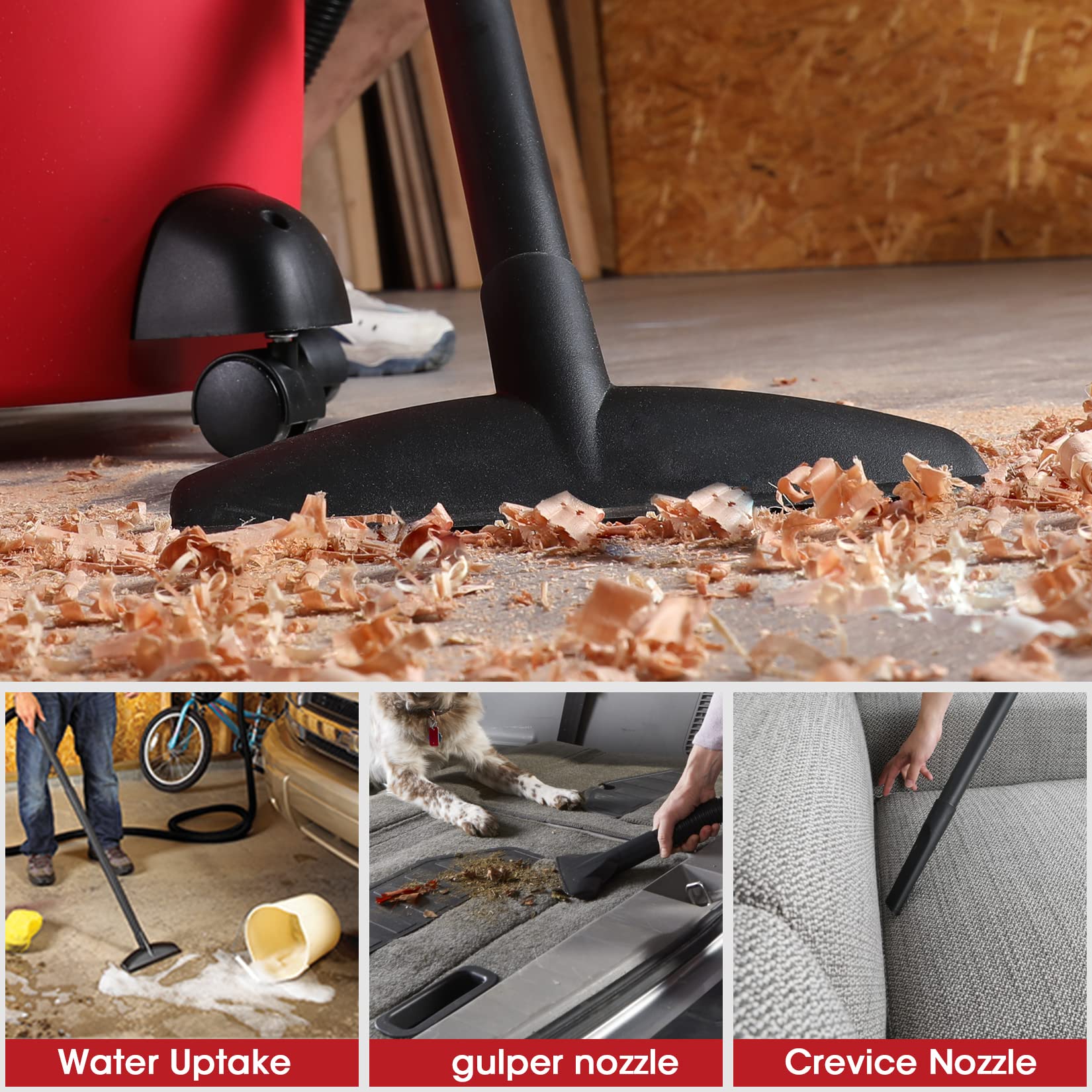 Shop-Vac Wet/Dry vacuums, red