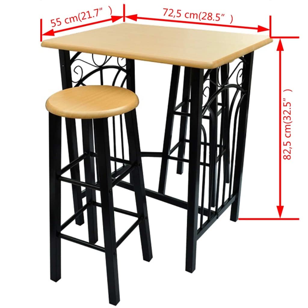 WFHTU Kitchen Bar Tables and Chairs Set Dining Room High Top Counter Height Table Set