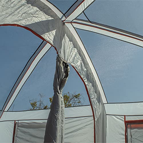 WFS 8-Person 2-Room Cabin Camping Tent with Rain Fly, Orange