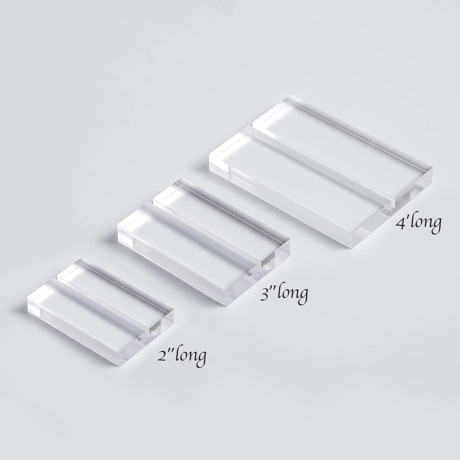 UNIQOOO 3" Clear Acrylic Stand | 10 Pack 3mm Slot Wedding Sign Holders, Perfect for Wedding, Table Number, Exhibition, Office, Restaurant, Business