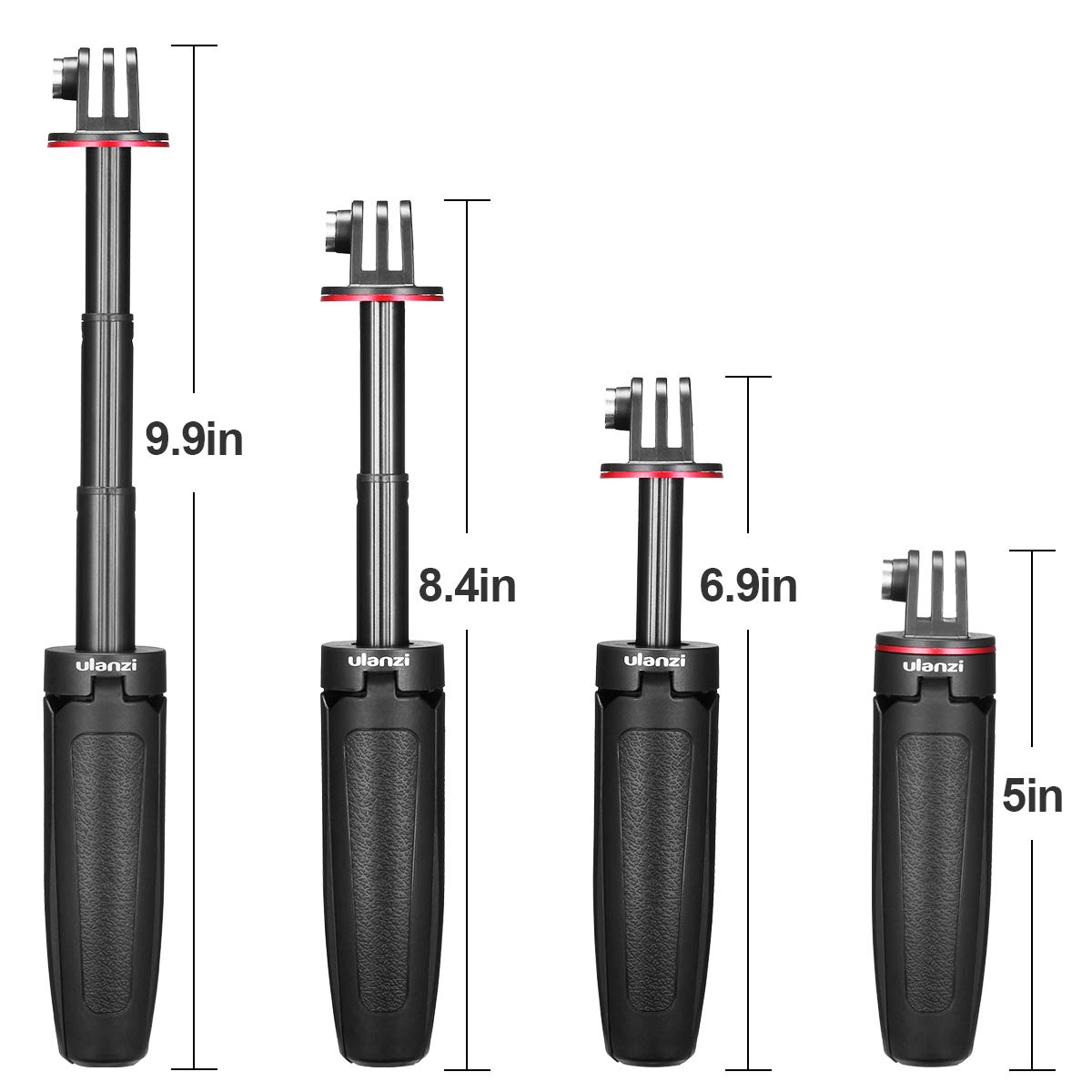 ULANZI Extendable Selfie Stick for Gopro | 2 in 1 Mini Tripod Stand for Gopro Hero 10/9/8/7/6/5 | Portable Handle Vlog Tripod for All Action Cameras