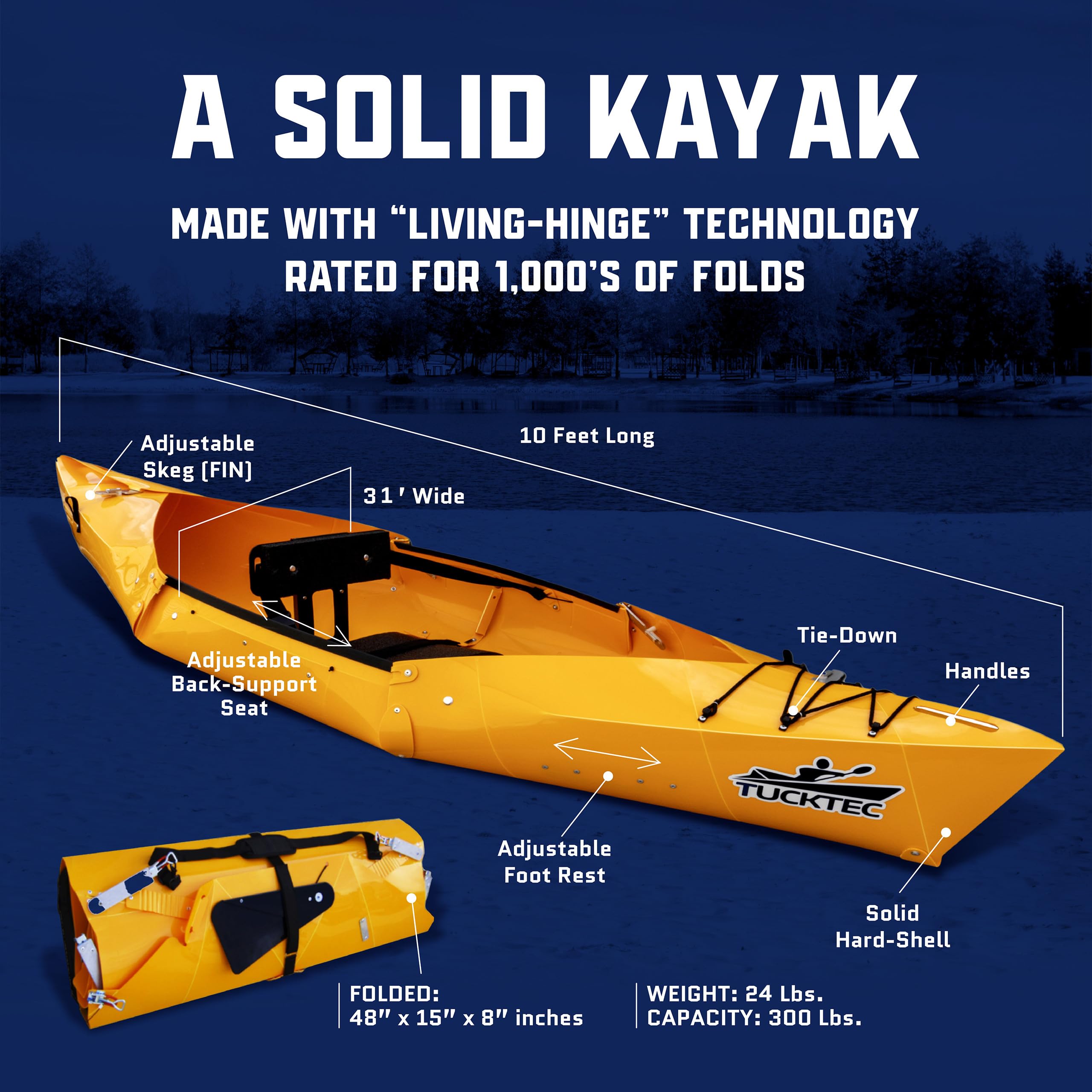 Tucktec - Best Folding Kayaks Extremely Easy to Use, Simple and Quick to Assemble. Exclusive Portable Tucktec Kayaks 2022-23 Model