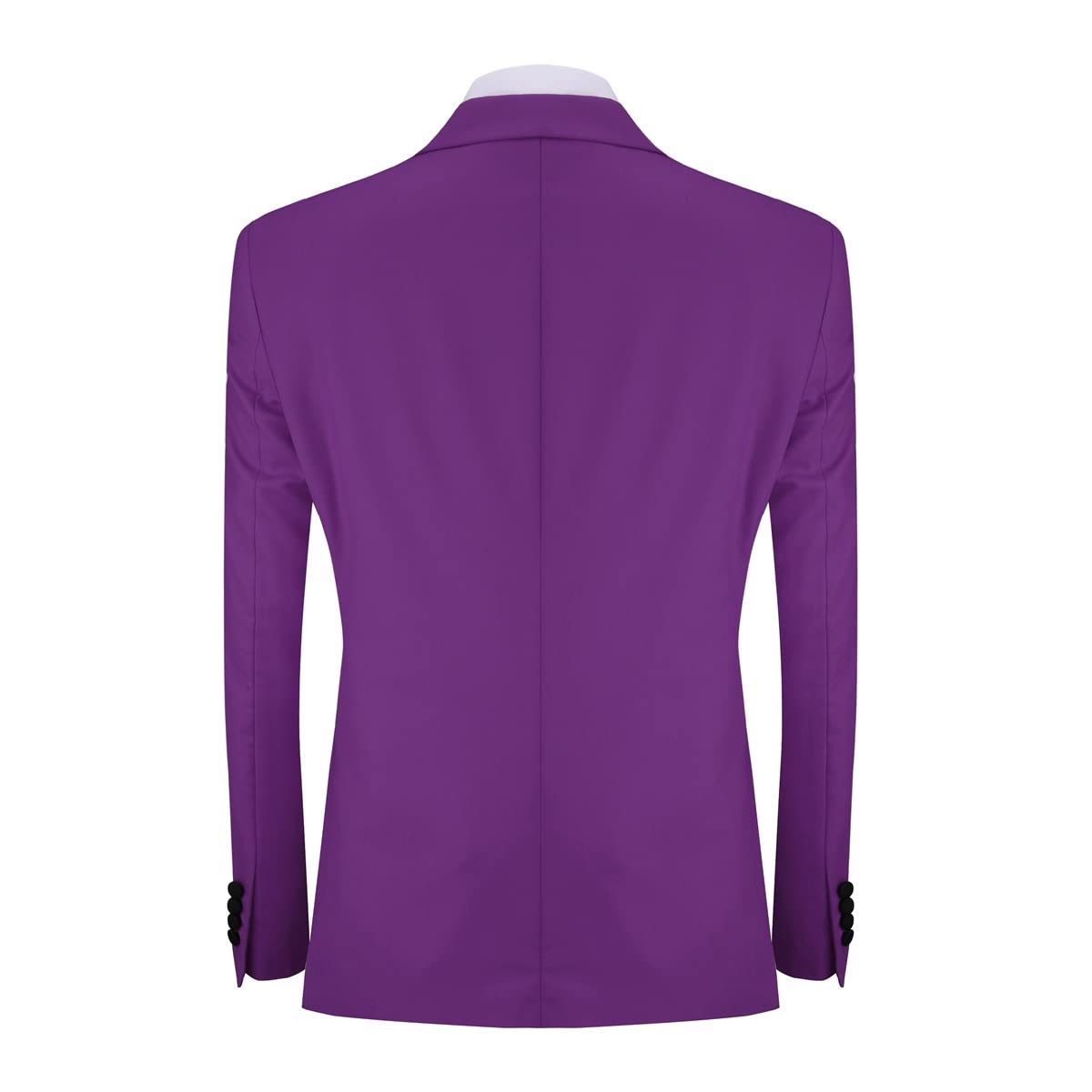 YFFUSHI Men's 3 Piece Suit Slim Fit One Button Prom Suits Set Blazer Vest Trousers Purple