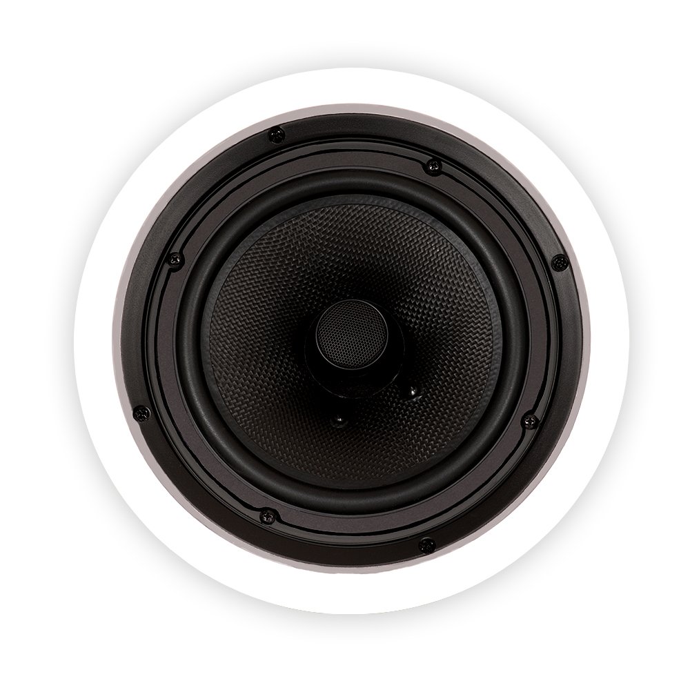 Theater Solutions TS80C in Ceiling 8" Speakers Surround Sound Home Theater Pair, White