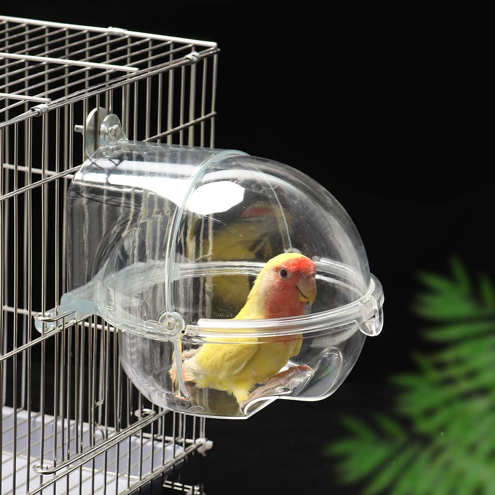 Shuoxpy Bird Bath Cage Parrot Bath Box Bird Cage Accessory Supplies Bathing Tub Bird Bathing for Lovebirds Canaries Cockatiel Budgerigars Parakeets