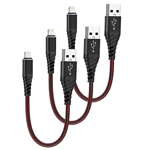 Short iPhone Charger Cable 1ft, [Apple MFi Certified] USB A to Lightning Charging Cord 1 Foot, Original iPhone Fast Charge Wire for Apple iPhone 14 Pro Max/13 Pro/12 Mini/11/X/XS/XR/SE/8 Plus/7/6/5
