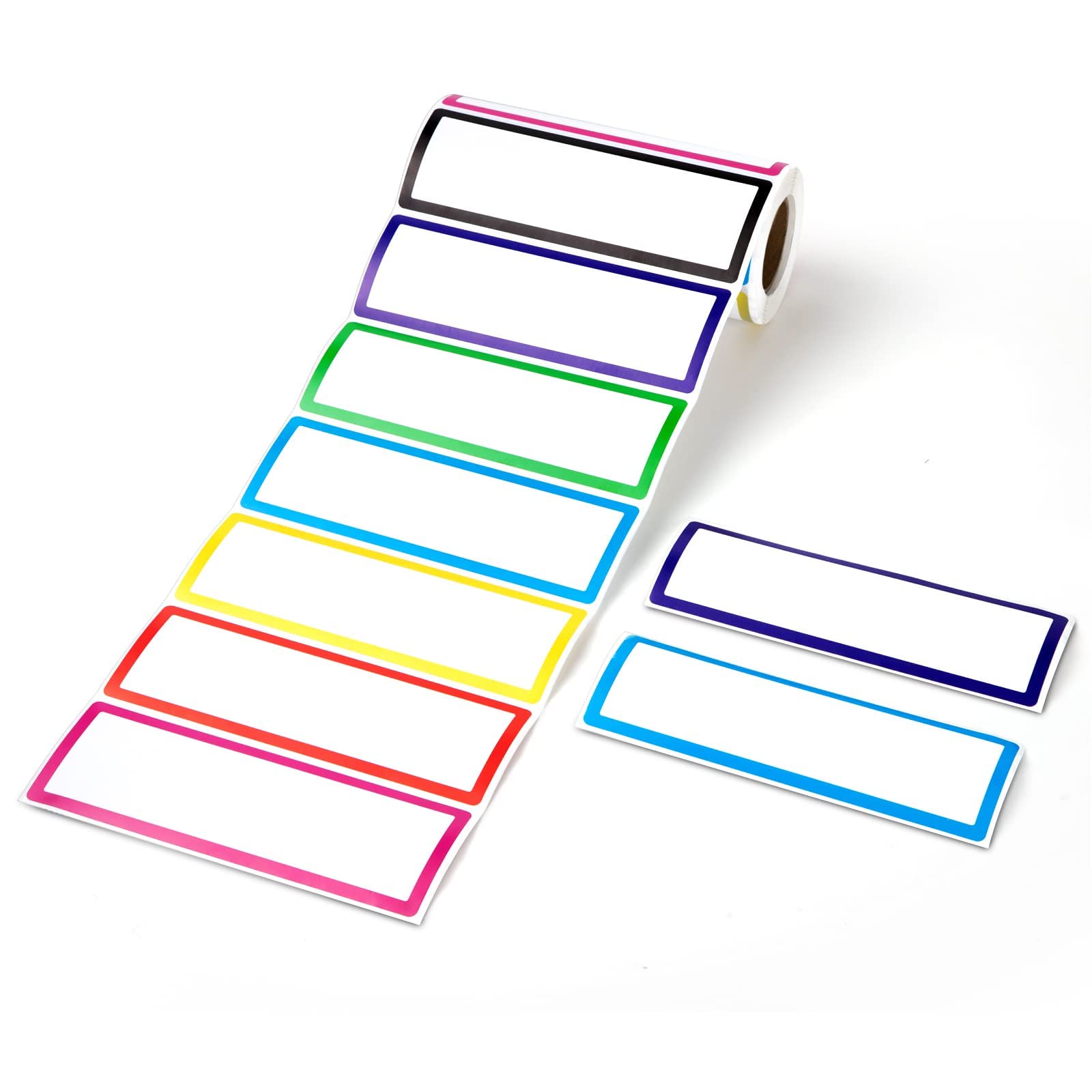 Vonical 350pc 7 Colors Name Labels, 6" x2" Identification Name Tags for Office, Classroom, School, Meeting, Kindergarten, Teachers, Parties, Warehouses, Clothes and Mailing