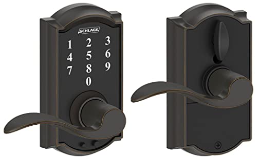 SCHLAGE Touch Camelot Lock with Accent Lever (Aged Bronze) FE695 CAM 716 Acc