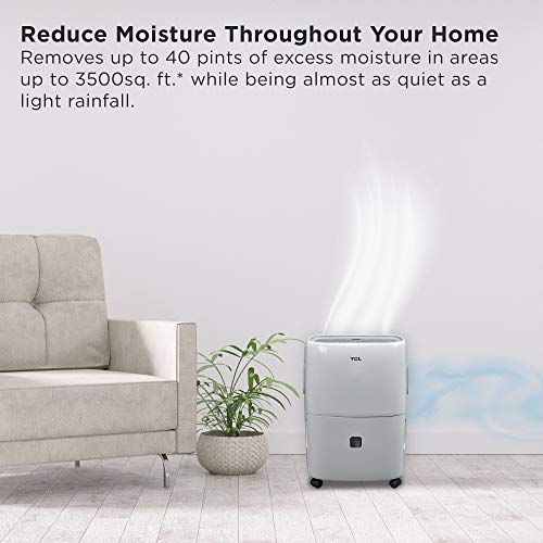 TCL TDW40E20 Dehumidifier for Large Bedrooms and Living Rooms, 3,500 Sq. Ft, White