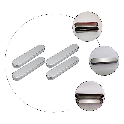 WATIIFUFU 4pcs Stationery Box Empty Hinged Tins Hinged Tin Container Containers with Lids Rectangular Hinged Tin Organizer with Lid Pen Storage Pouch Student Metal Tinplate Penholder