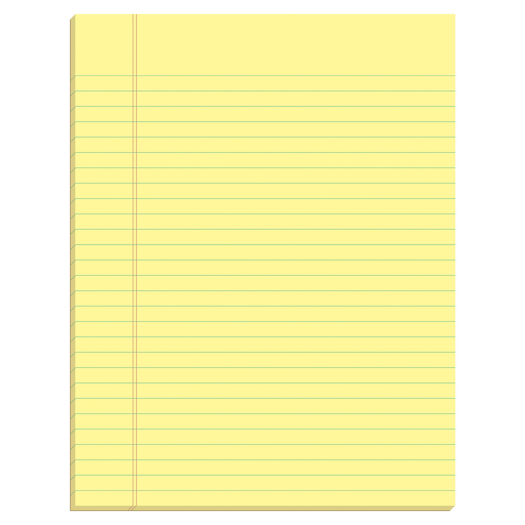 TOPS The Legal Pad Plus Writing Pads, Glue-Top, 8-1/2" x 11", Legal Rule, Canary Paper, 50 Sheets, 12 Pack (71522)