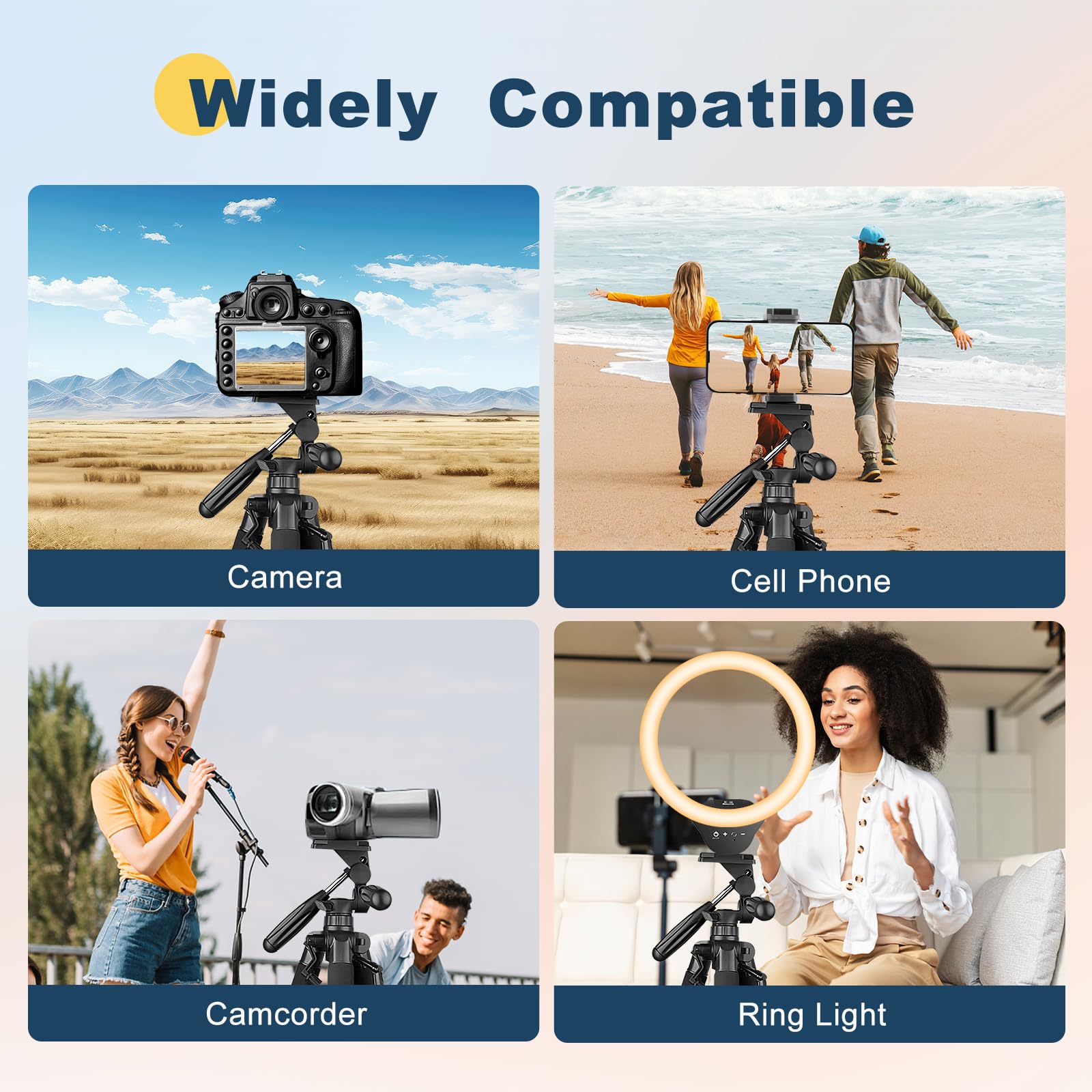 Torjim 67" Camera Tripod Stand, (13 lbs/6kg Loads) Aluminum Travel Tripod with Carry Bag for Canon, DSRL, SRL, Phone Tripod Mount with Wireless Remote Control for Live Streaming, Work, Vlogging