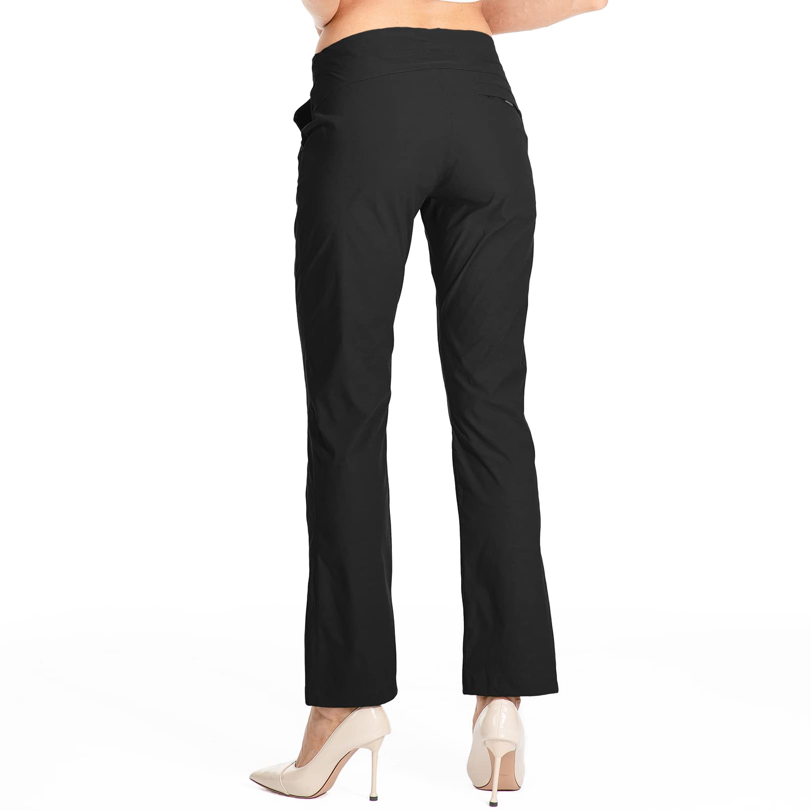 Women's Golf Pants Stretch Lightweight Breathable Quick Dry Anytime Outdoor Boot Cut Casual Work Pant,2064,Black,US 10