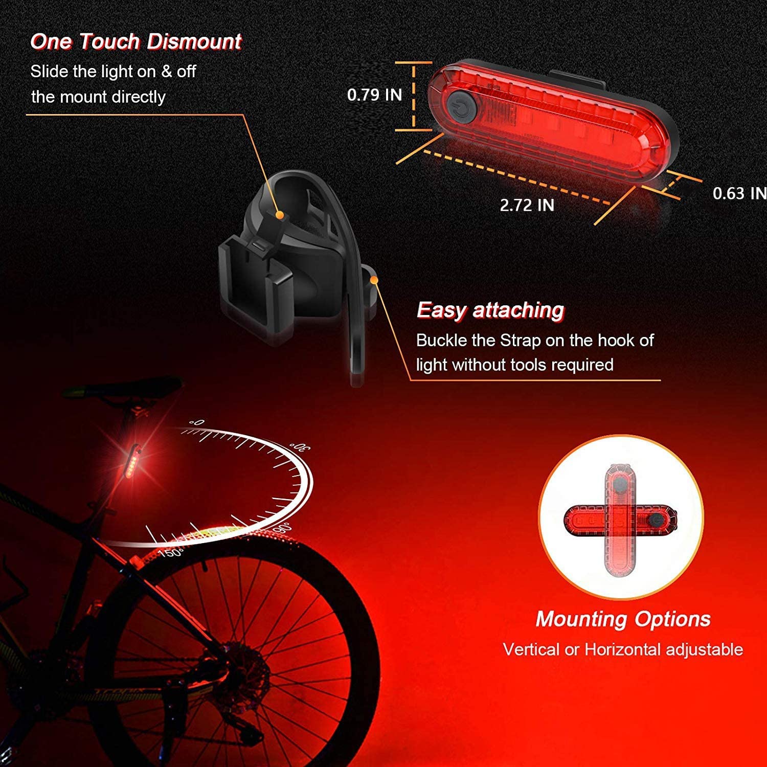 Ultra Bright USB Rechargeable Bike Light Set - Super Bright 5 Light Mode Powerful Bicycle Front Headlight and Back Taillight for Night Riding Road for Men, Women and Kids Mountain Bikes