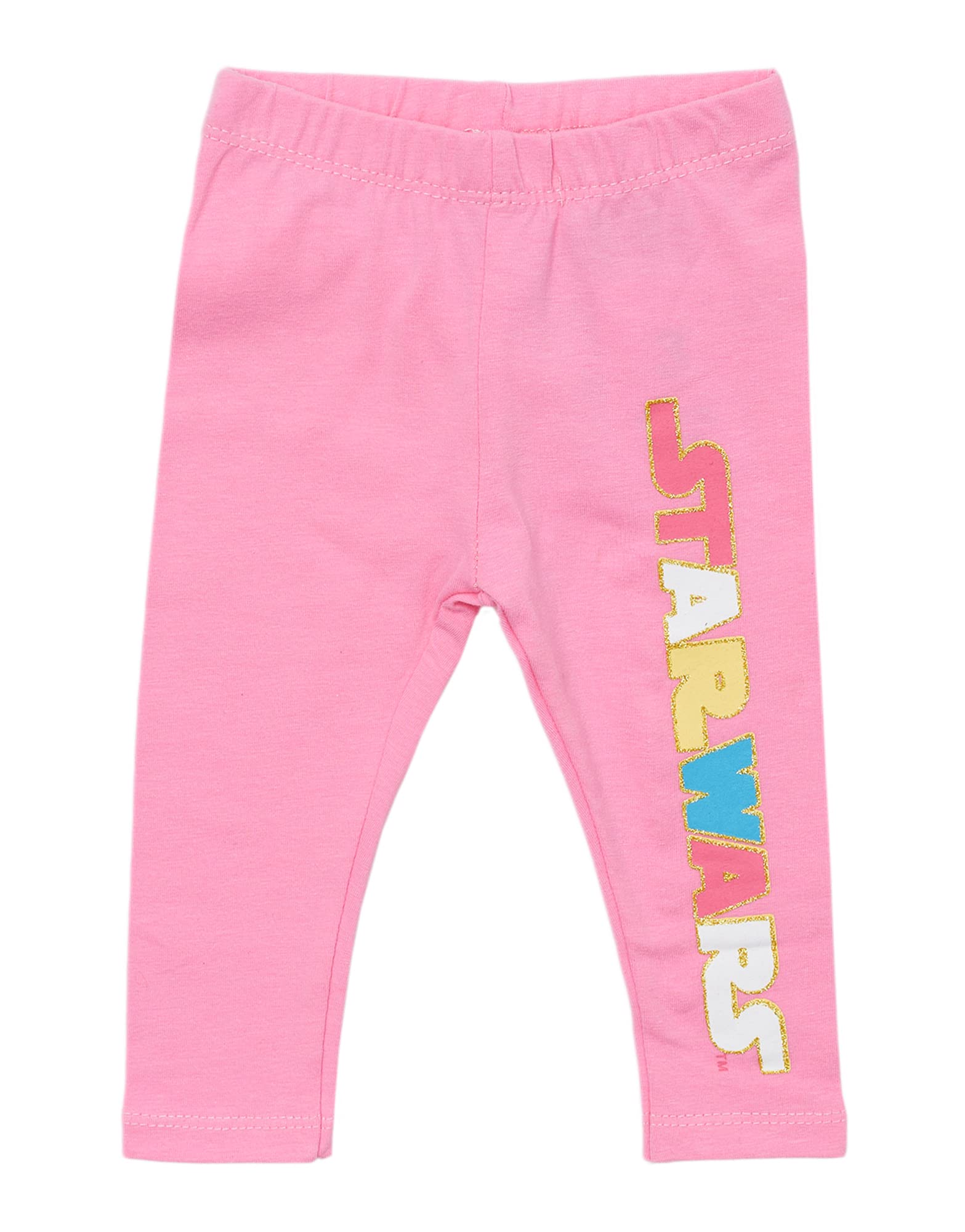 STAR WARS Baby Girls Baby Yoda 3 Piece Short Sleeve Bodysuit Pull-on Pants and Accessory (White/Pink, 6-9 Months)