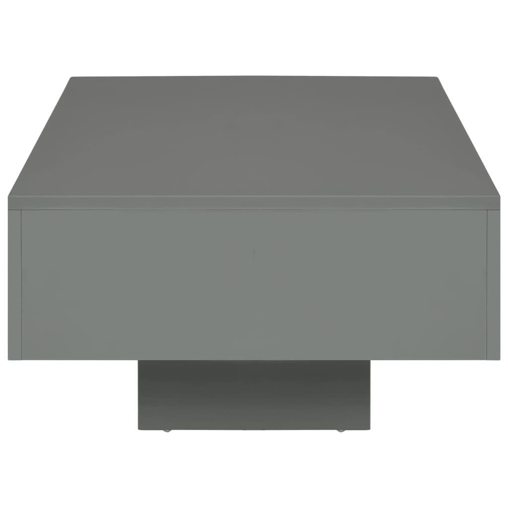 vidaXL Coffee Table Couch Side End Telephone Tea Sofa Table Accent Desk Bedroom Living Room Office Furniture 45.3" Gray MDF High Gloss