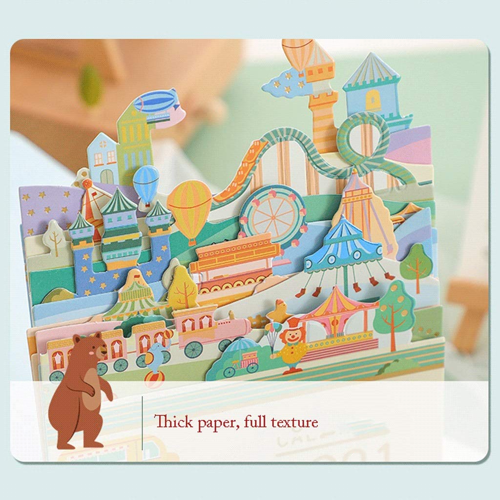 WUHE Desk Calendars 2021 Desk Calendar Cartoon Desk Calendar Cute Plan Card Perpetual Calendar Student Countdown Clock-in Notepad Customization Calendars (Color : A Desk Calendar)