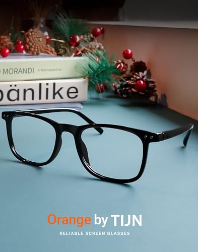 TIJN Blue Light Glasses 2 Pack Square Lightweight Computer Screen Glasses for Women Men Teens Anti Eyestrain