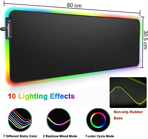 Wireless Gaming Keyboard Mouse & Mouse Pad Combo,3 in 1 Rainbow Backlit Rechargeable Keyboard with 3800mAh Battery Metal Panel Removable Hand Rest,RGB Gaming Mouse Pad(32.5x12 inch),Mute Gaming Mice