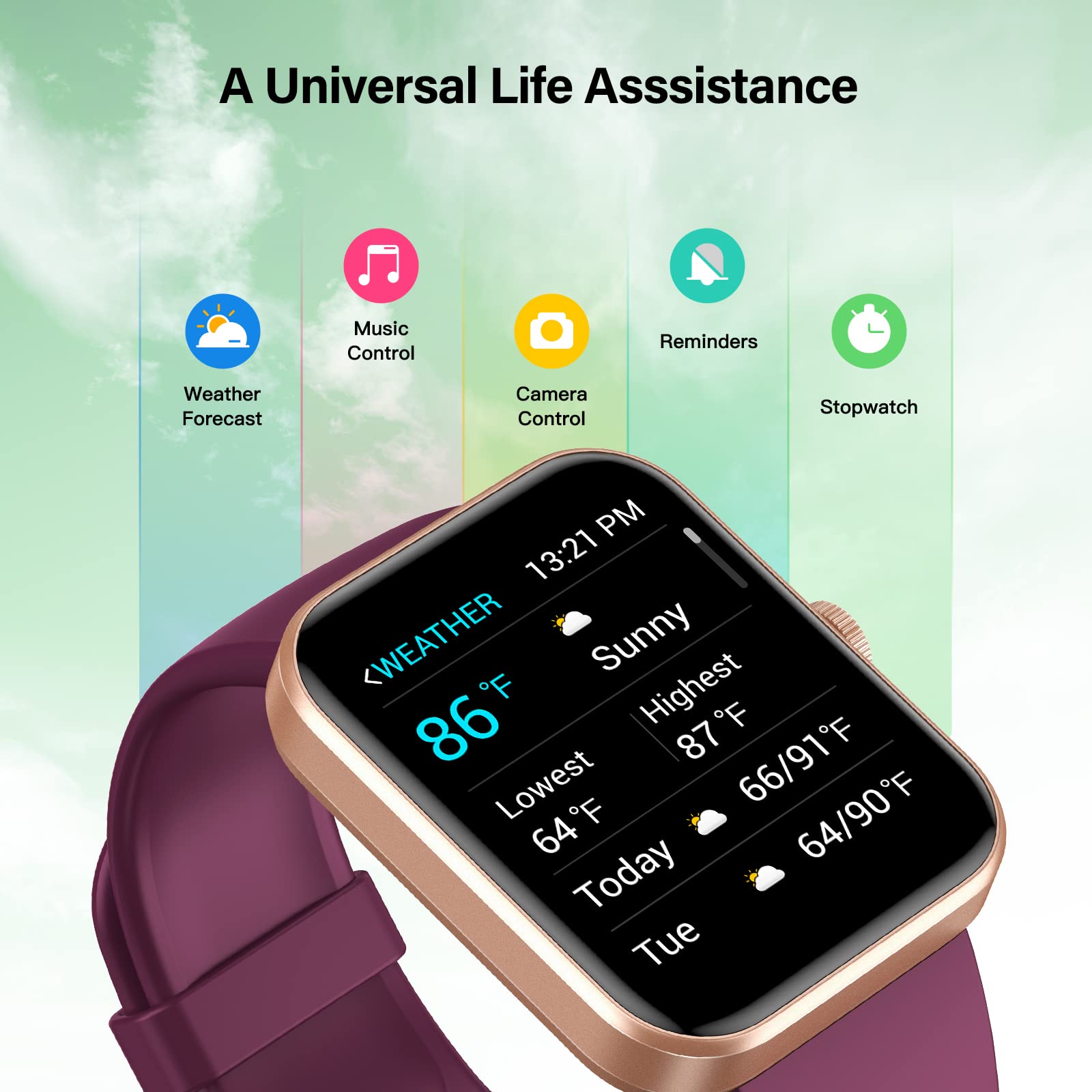 Smart Watch Bluetooth Calling (Answer/Make Call) 42mm Touch Screen for Men Women, 100 Sports Modes Fitness Tracker with Heart Rate Monitor Blood Oxygen IP68 Waterproof,Compatible with Android iOS