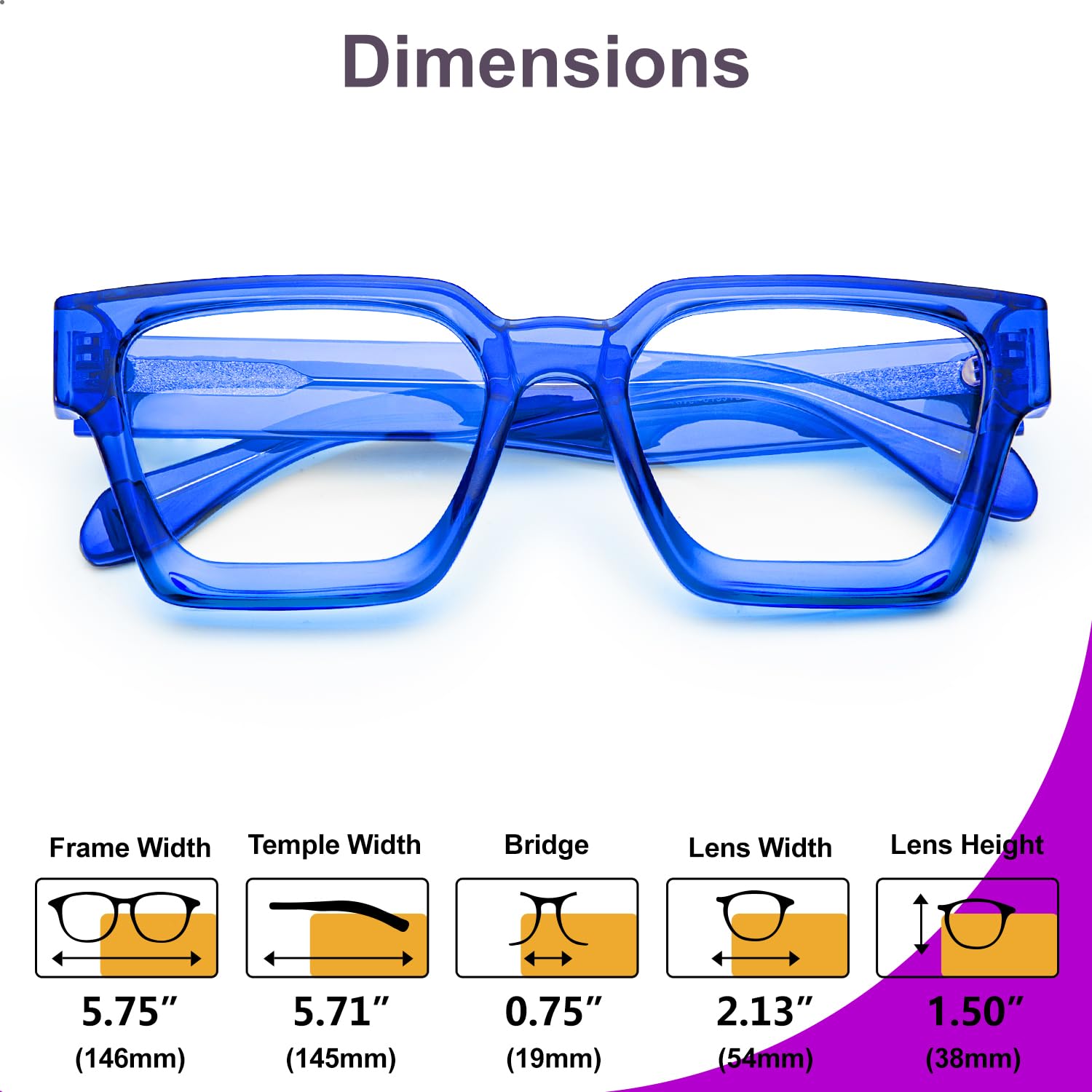 VISOONE Blue Light Blocking Glasses Rectangle Chic Preppy Look MultiColor Frame for Women Men RIVER