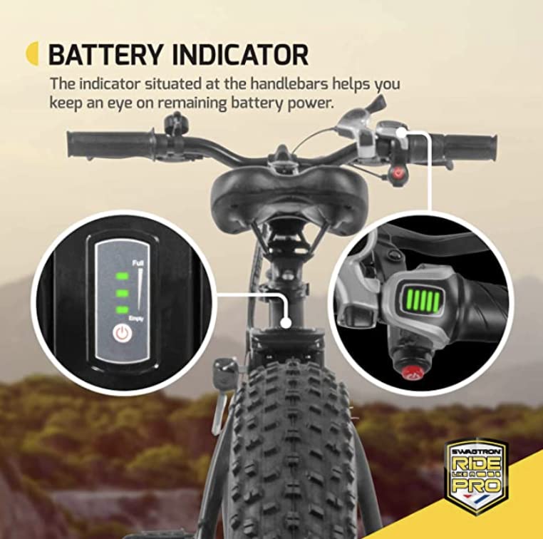 Swagtron Swagcycle EB-6 Bandit Trail Electric Bike with Removable Battery and Dual Disc Brakes, White, 20" Wheels