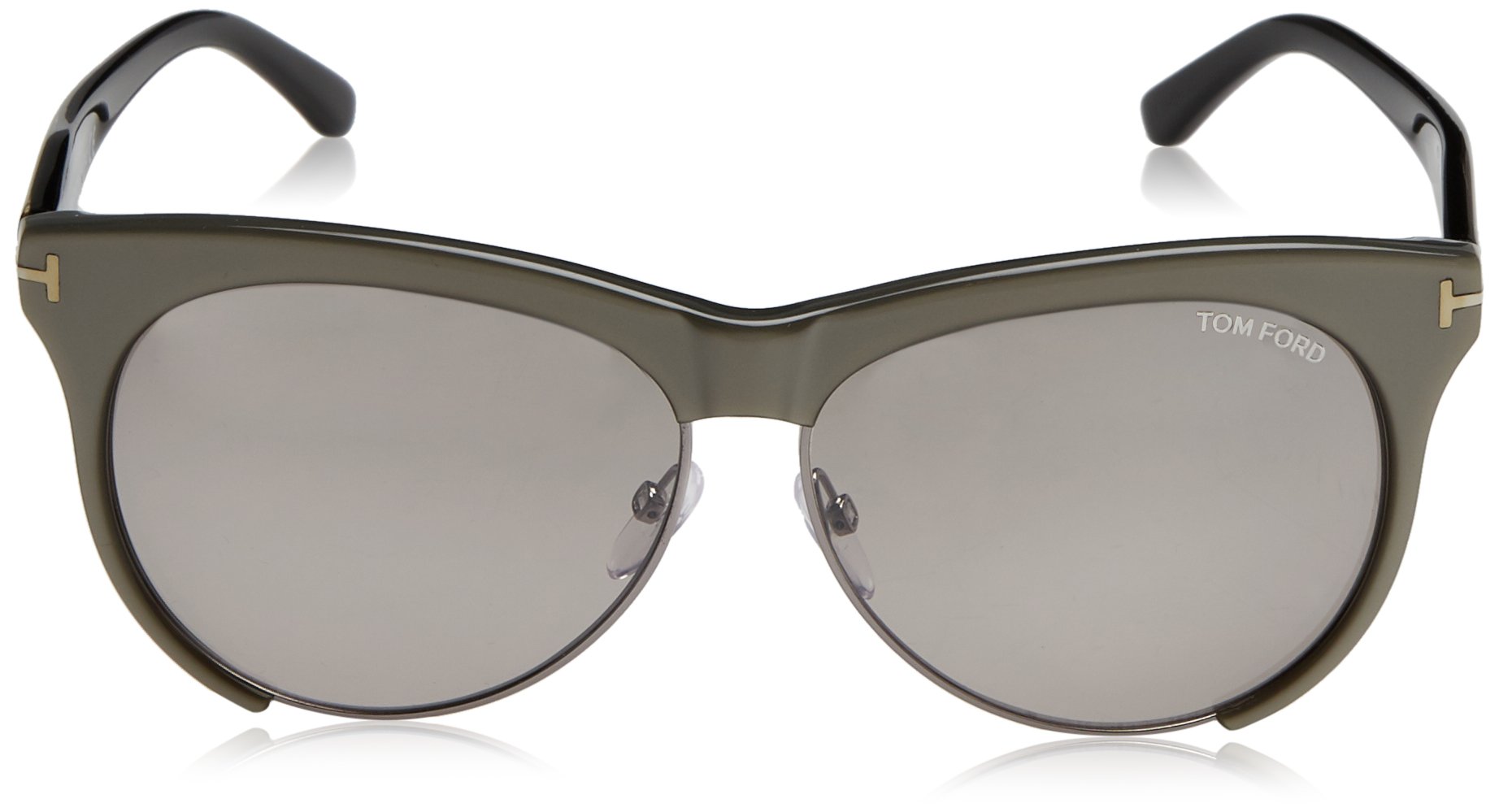 Tom Ford Women's Leona Sunglasses, Mirrored Brown Lens with Bronze Frame
