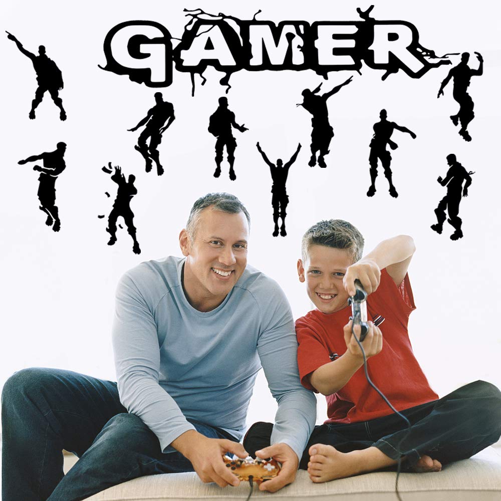 Video Game Wall Decal Wall Sticker, Gamer Wall Decal Peel & Stick Poster Decals Floss Dancing Game Nursery Kids Room Game Stickers