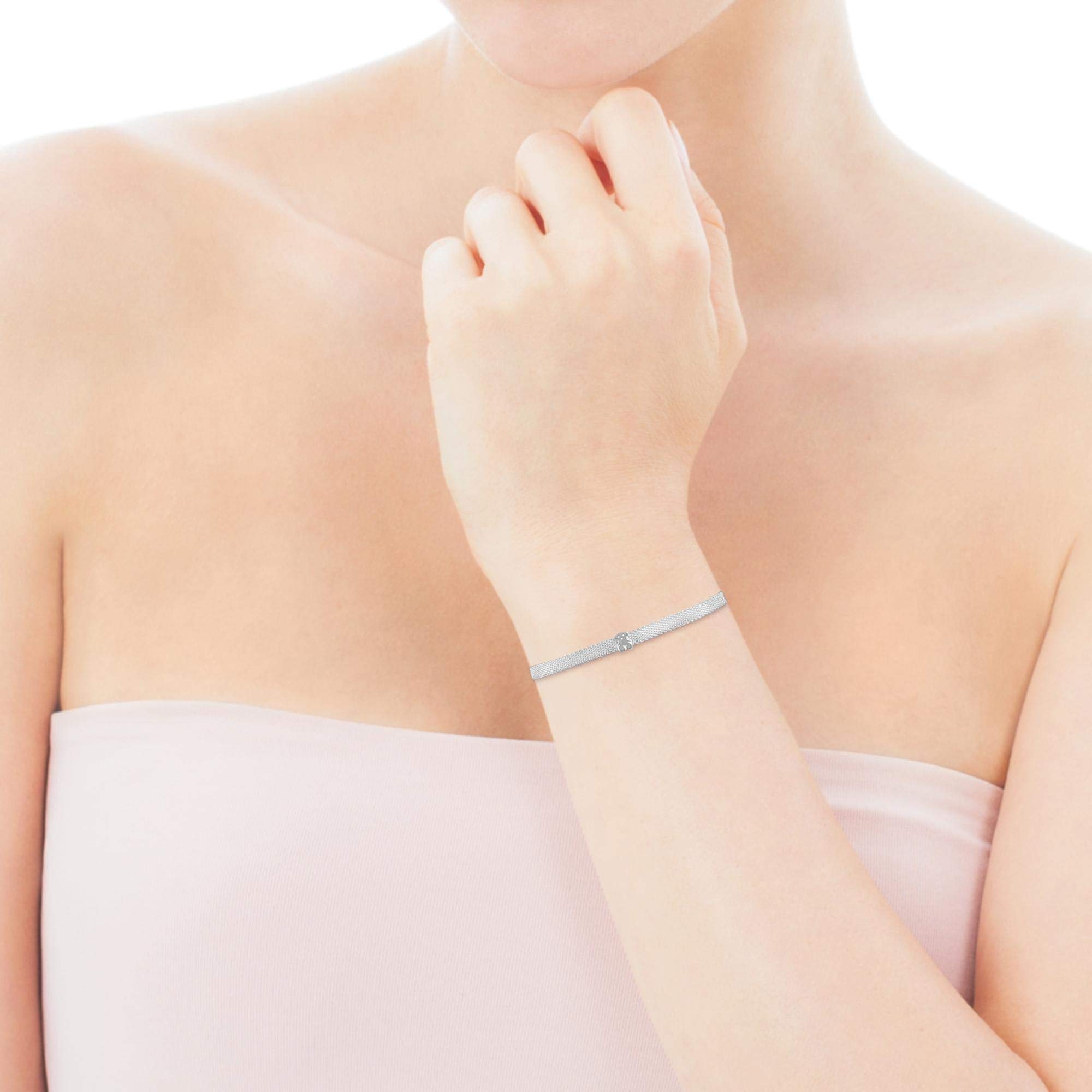 TOUS Real Sisy Sterling Silver Mesh Bracelet