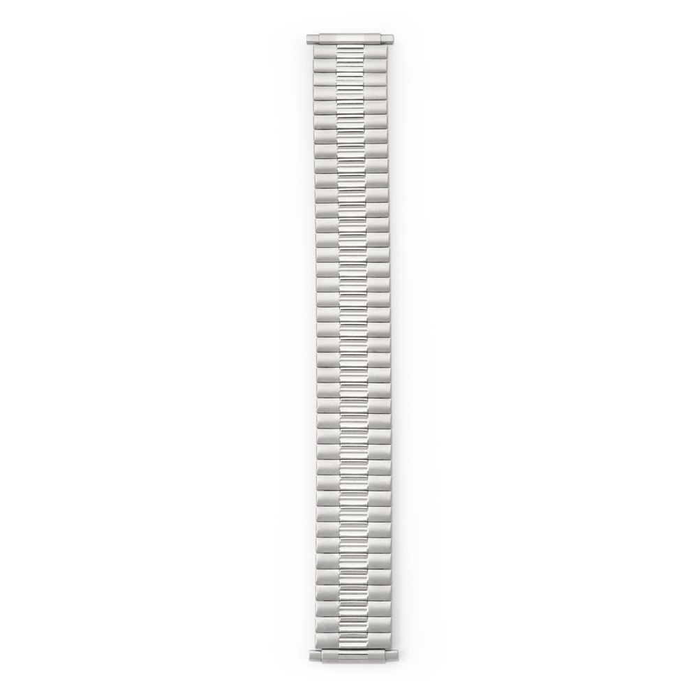 Speidel Men's Stainless Steel Comfortable Stretch Watch Band Silver Tone Tone Replacement Strap, 16-22mm, Straight End End with No Clasp, Long