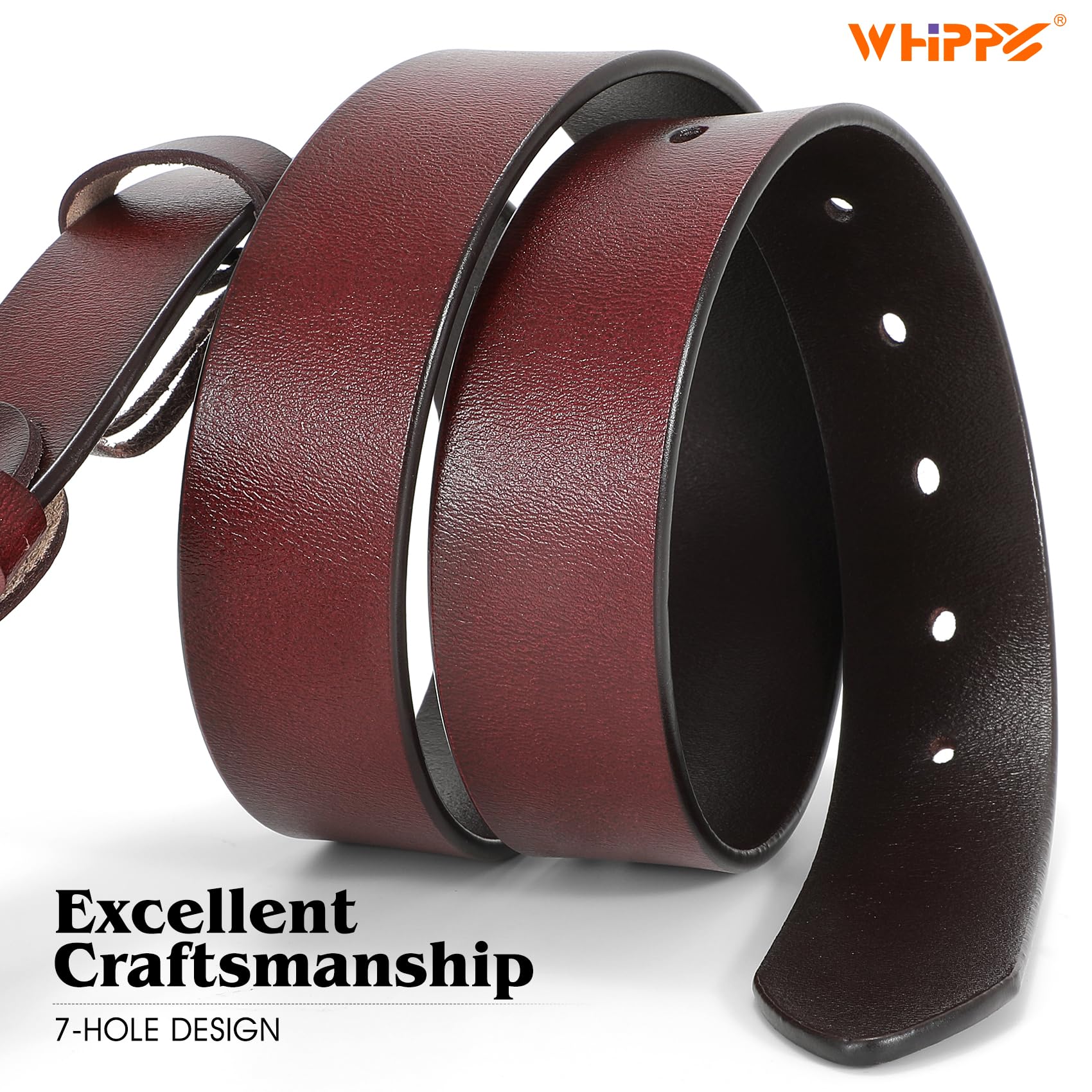 WHIPPY Women Leather Belt for Jeans Pants Dresses Fashion Ladies Western Leather Belt with Silver Buckle M Dark Coffee