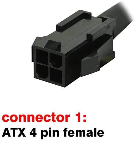TeamProfitcom ATX 4 Pin Female to Motherboard CPU 8(4+4) Pin Male EPS 12V Converter Adapter Extension Cable Braided Sleeved for Power Supply 9 inches (2 Pack)