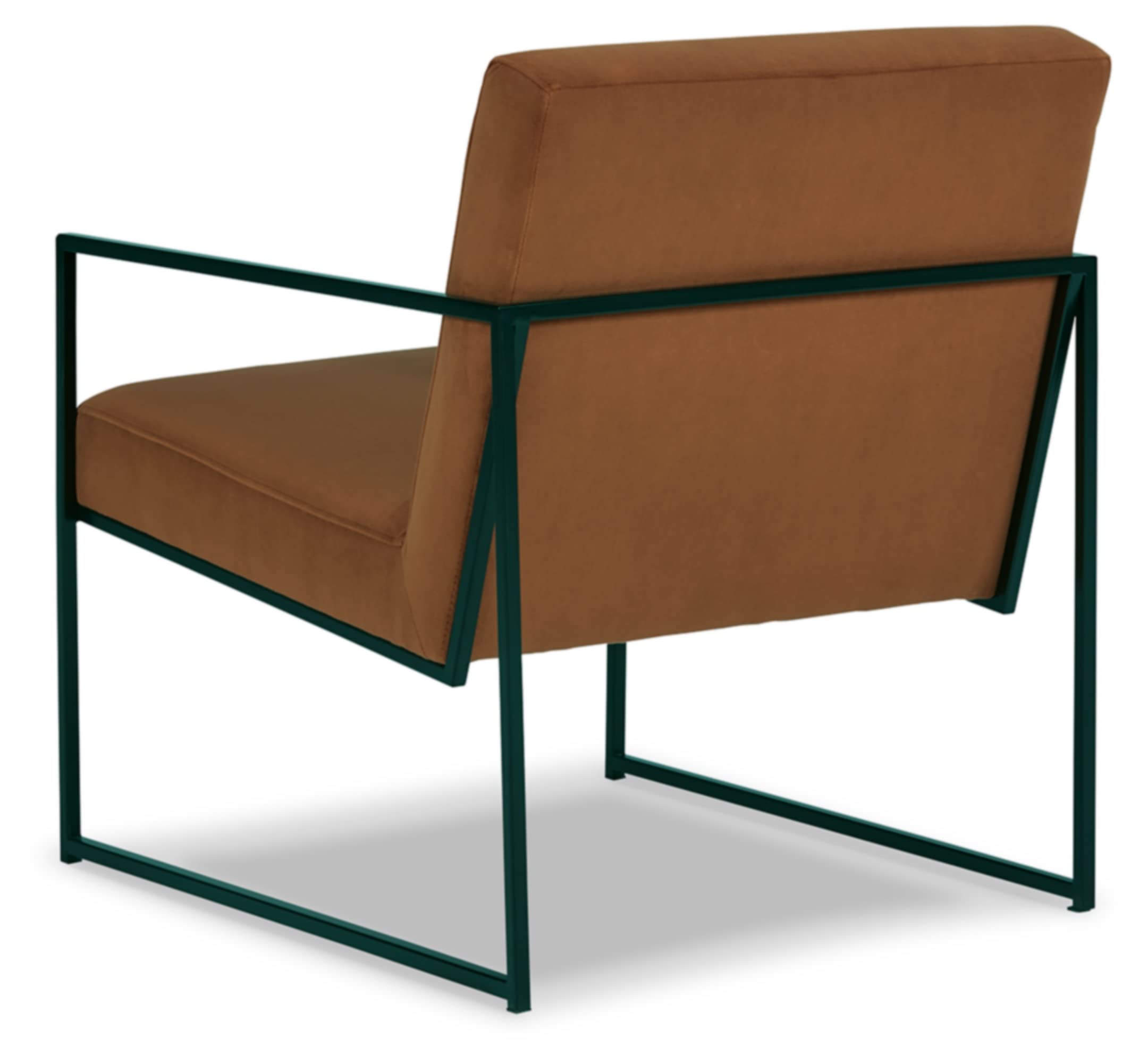 Signature Design by Ashley Aniak Contemporary 17" Velvet Upholstery with Metal Frame Accent Chair, Brown & Black