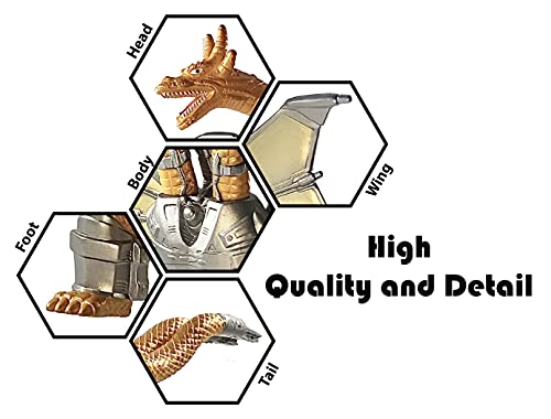TwCare Godzilla vs. Mecha King Ghidorah, 2021 Movie Series Movable Joints King of The Monsters Action Figures Birthday Kid Gift, Carry Bag