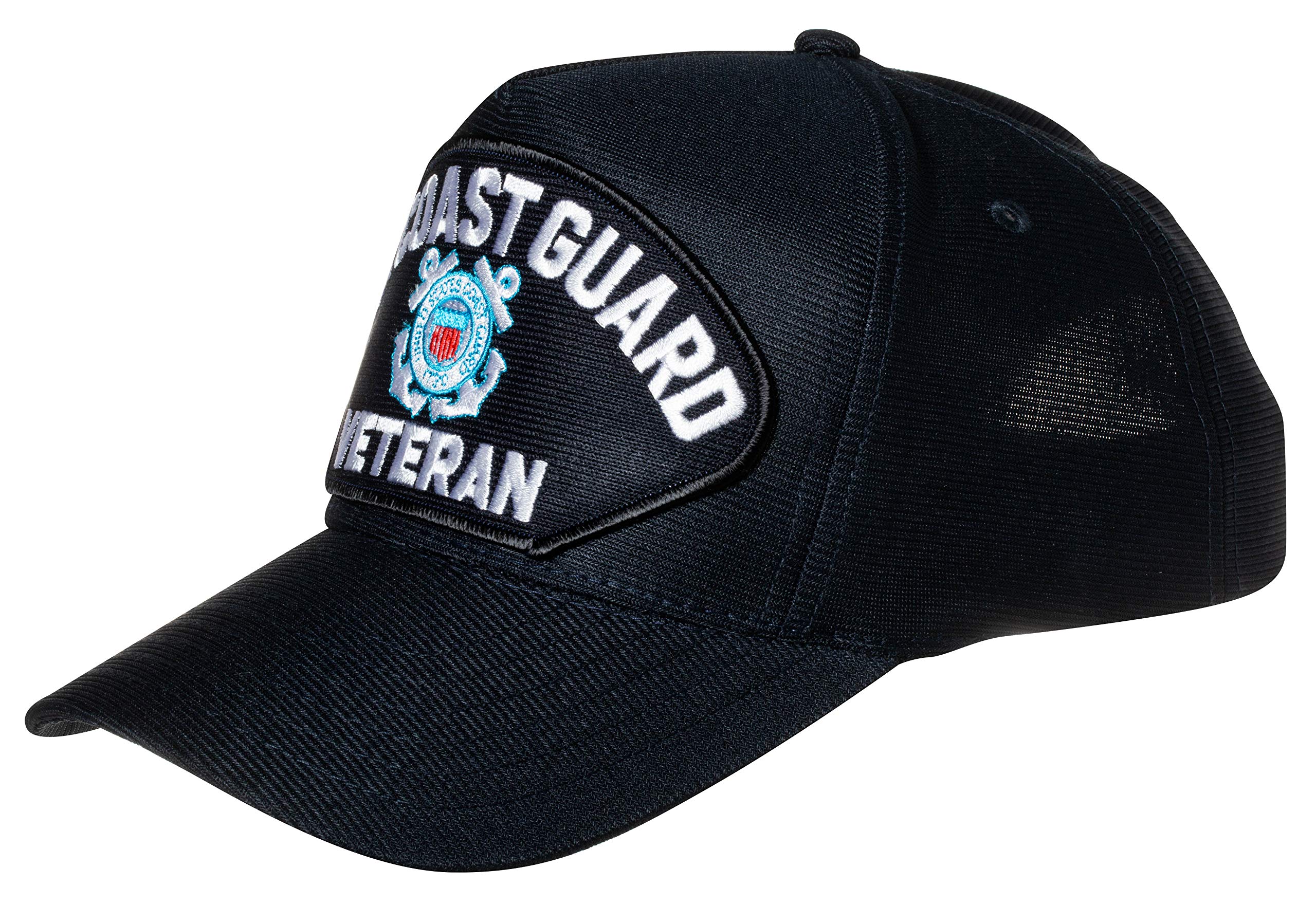 United States Coast Guard Veteran Emblem Patch Hat Navy Blue Baseball Cap