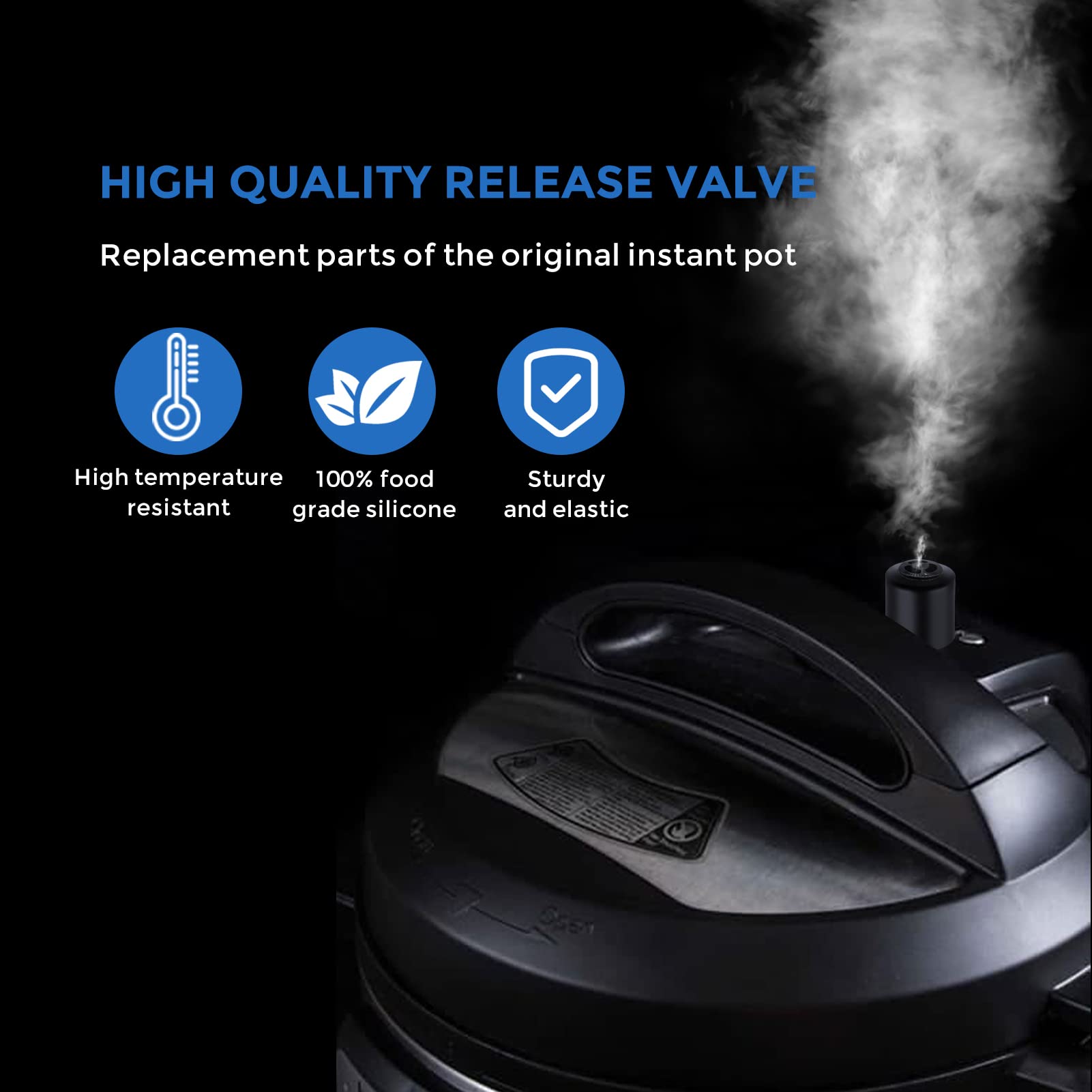 Steam Release Handle Steam Valve for Instant Pot Duo Nova, Duo Gourmet 6 qt, DUO CRISP AF 8, Ultra 3, 6, 8 qt, Viva 6 Quart, Pressure Cooker Valve Replacement Part Accessories