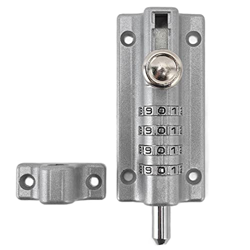 Secure Home with Digital Lock Anti Theft Combo Password Household Doorbolt Ideal for Pool Maintenance Kits (Silver Latch Lock)