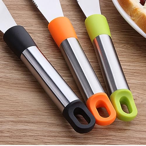 WISELADY Spatulas with Serrated, butter knife, Heat-Resistant Spatulas, Cheese Spreader Jam Butter Spreaders Cream Knife, BPA Free and Dishwasher Safe (Black)
