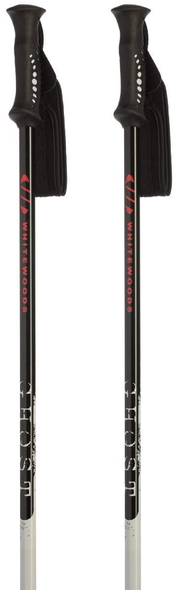 Whitewoods Ghost JUNIOR Alpine Downhill Ski Poles, White/Black (40")
