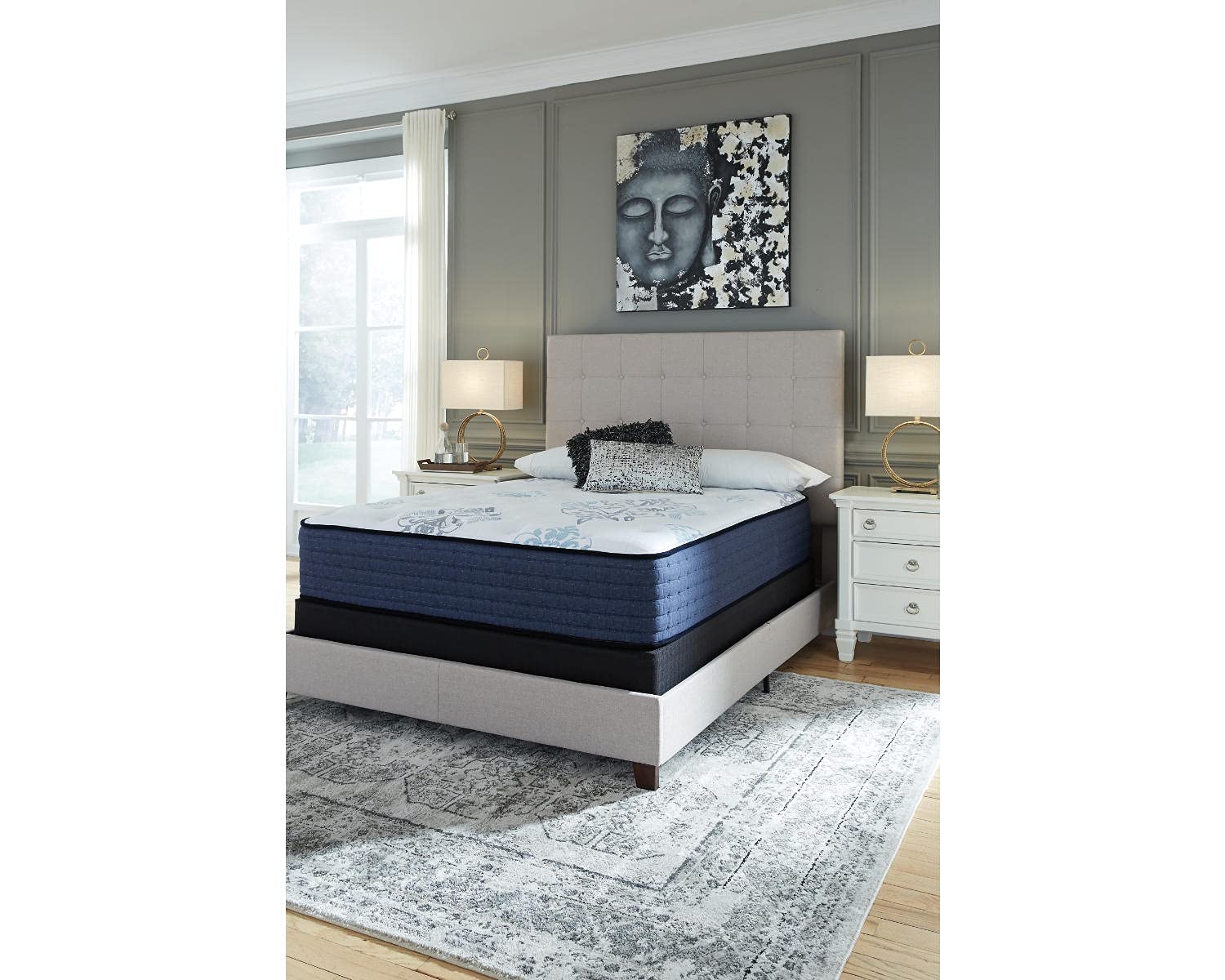 Signature Design by Ashley King Size Mt Dana 16 Inch Plush Eurotop Hybrid Mattress with Gel Memory Foam for Lumbar Support
