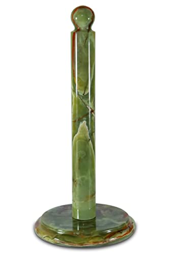 TheWolfard Luxury Handmade Calcite Crystal Paper Towel Holder Stand for Kitchen Countertop, Dining Table, Cabinet, Bathrooms & Housewarming Gifts and Healing Stone, WhitanBrown, 12.5x6x6 (PTH2021)