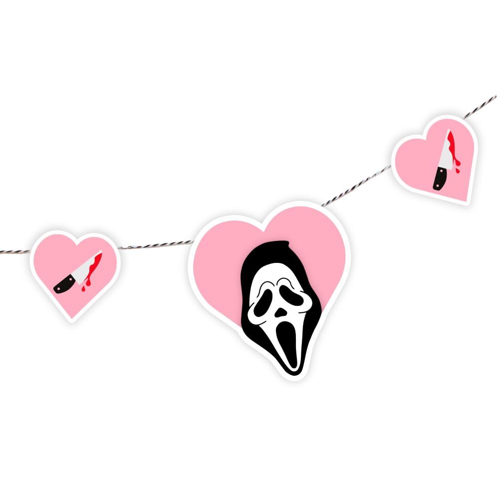 Scream Party Decor - Ghost Face Scream Halloween Banner, Garland, Halloween Party Decoration, Backdrop, 7ft long