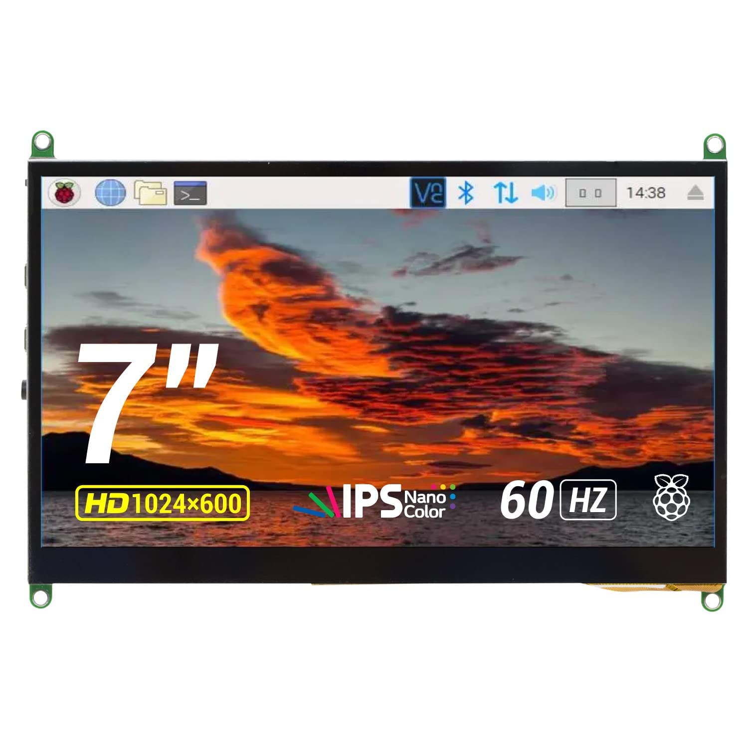 UCTRONICS 7 Inch IPS Touch Screen for Raspberry Pi 4, 1024×600 Capacitive HDMI LCD Touchscreen Monitor Portable Display for Raspberry Pi 4 B, 3 B+, Windows 10 8 7 (Free Driver)