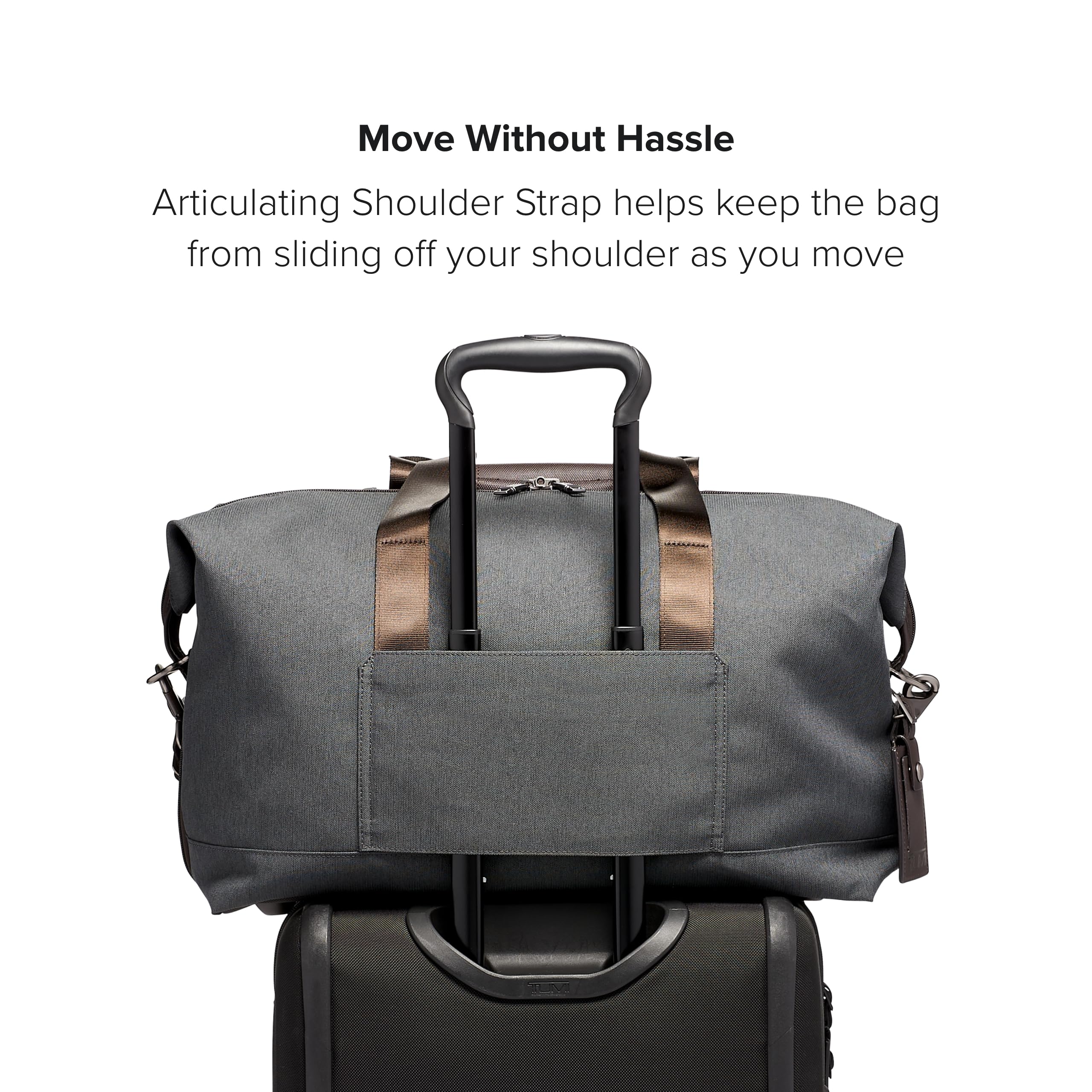 TUMI Alpha Double Expansion Travel Satchel - Business Duffel Bag for Men & Women - Weekend Travel Bag with Shoulder Strap - Olive Night