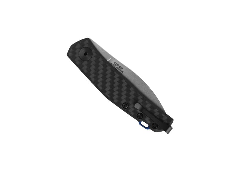 Zero Tolerance 0235, Jens Anso Design with Carbon Fiber Handle, CPM 20CV Spear Point Blade, Pocketclip, Made in USA, Black, 2.6 Inch Blade